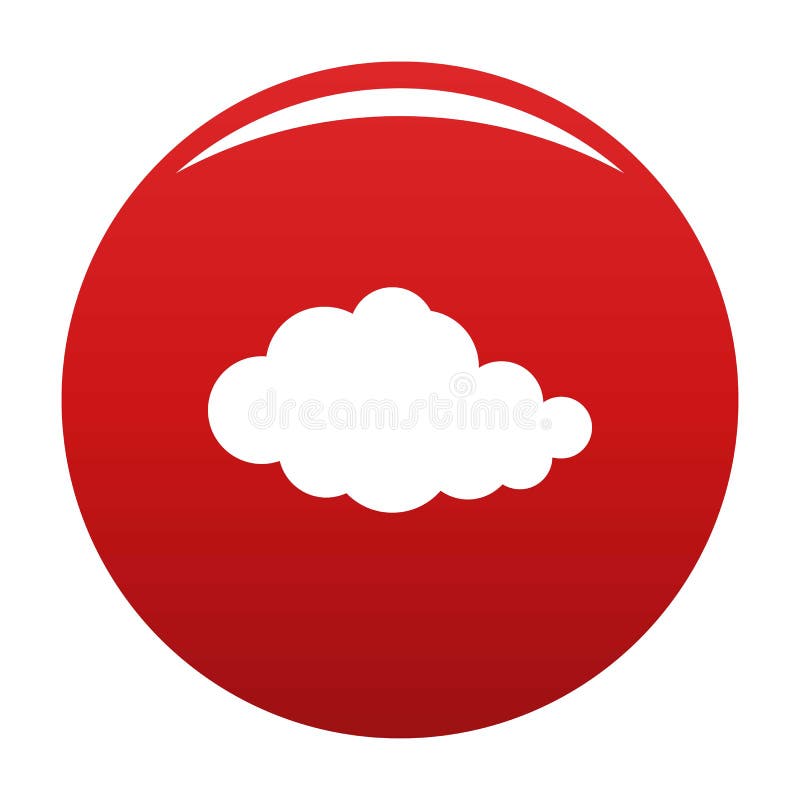 Translucent Cloud Icon Vector Red Stock Vector - Illustration of fluffy ...