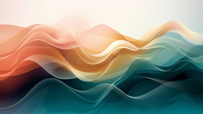 Translucent Color Waves, Abstract , Modern Background, Stock ...
