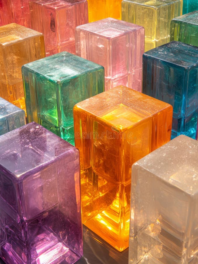 Translucent Colored Blocks Arranged in a Geometric Pattern. Stock Image ...