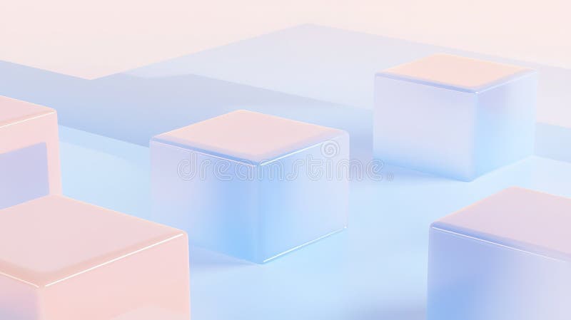 Translucent Colored Cubes Arranged on a Soft Pastel Backdrop Creating a ...