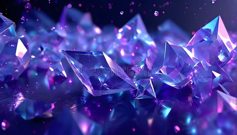 Translucent Colored Geometric Shapes Create Depth with Sharp Angles and ...