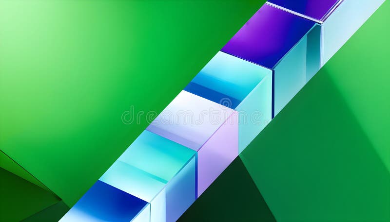 Translucent Colored Geometric Shapes Create Depth with Sharp Angles and ...