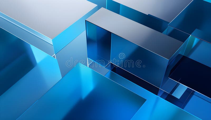 Translucent Colored Geometric Shapes Create Depth with Sharp Angles and ...