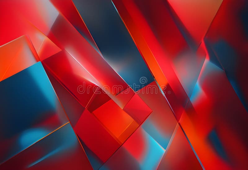 Translucent Colored Geometric Shapes Create Depth with Sharp Angles and ...