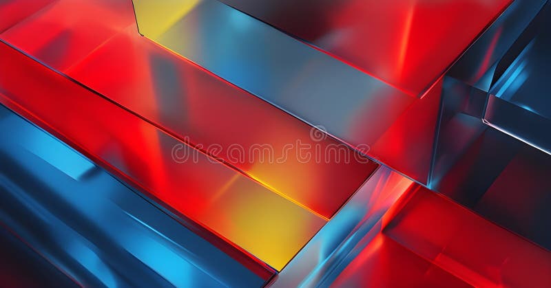 Translucent Colored Geometric Shapes Create Depth with Sharp Angles and ...