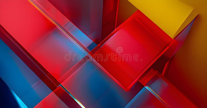 Translucent Colored Geometric Shapes Create Depth with Sharp Angles and ...
