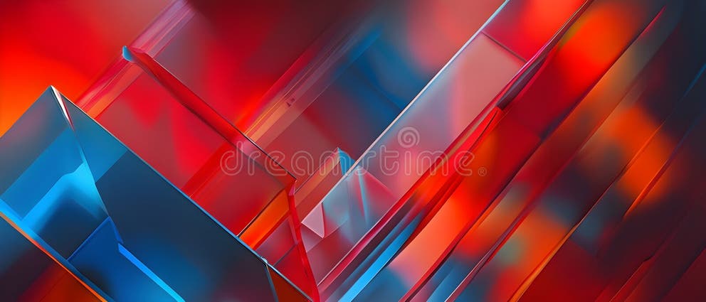 Translucent Colored Geometric Shapes Create Depth with Sharp Angles and ...