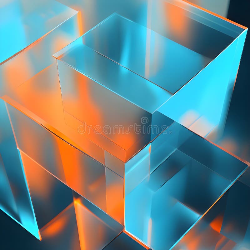 Translucent Colored Geometric Shapes Create Depth with Sharp Angles and ...