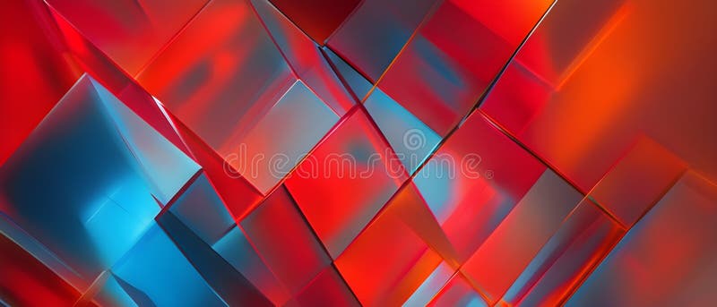 Translucent Colored Geometric Shapes Create Depth with Sharp Angles and ...