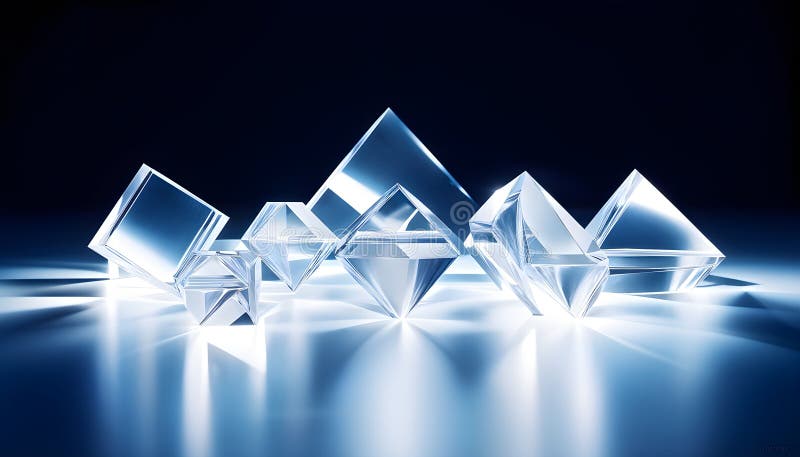 Translucent Colored Geometric Shapes Create Depth with Sharp Angles and ...