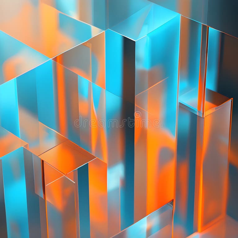 Translucent Colored Geometric Shapes Create Depth with Sharp Angles and ...