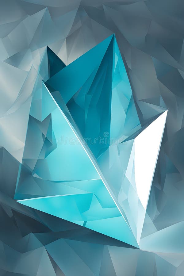 Translucent Colored Geometric Shapes Create Depth with Sharp Angles and ...