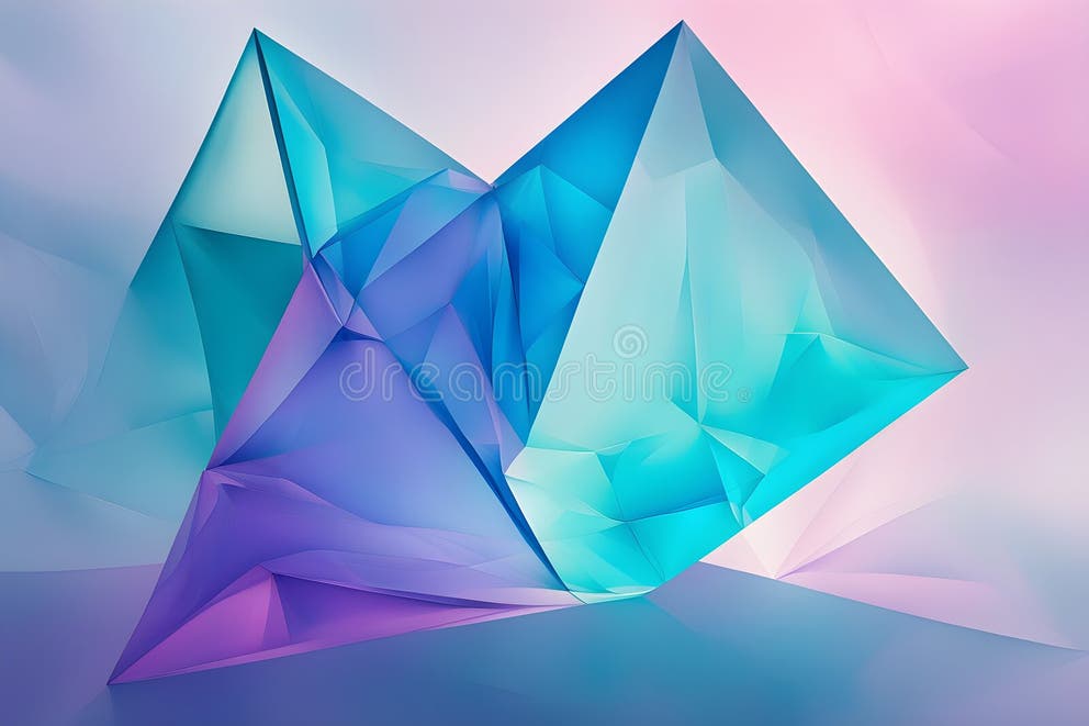 Translucent Colored Geometric Shapes Create Depth with Sharp Angles and ...