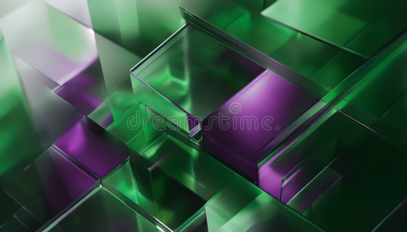 Translucent Colored Geometric Shapes Create Depth with Sharp Angles and ...