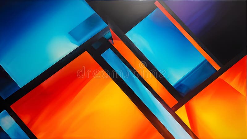 Translucent Colored Geometric Shapes Create Depth with Sharp Angles and ...