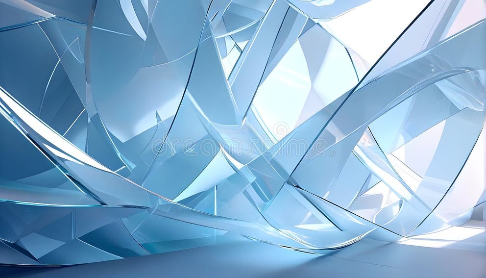 Translucent Colored Geometric Shapes Create Depth with Sharp Angles and ...