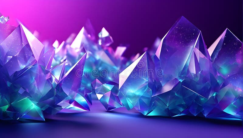 Translucent Colored Geometric Shapes Create Depth with Sharp Angles and ...