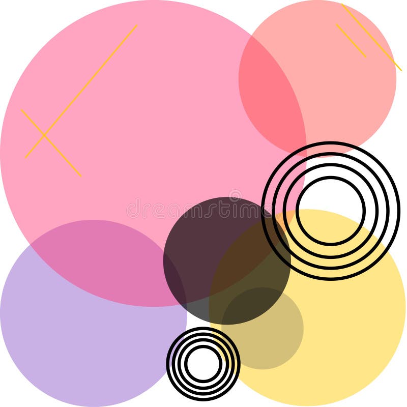 Translucent Colored Intersecting Circles of Different Sizes Stock ...