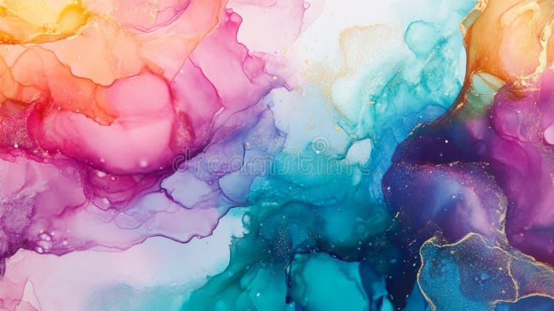 Translucent Colors Unfold in an Artistic Symphony of Abstract Art Stock ...