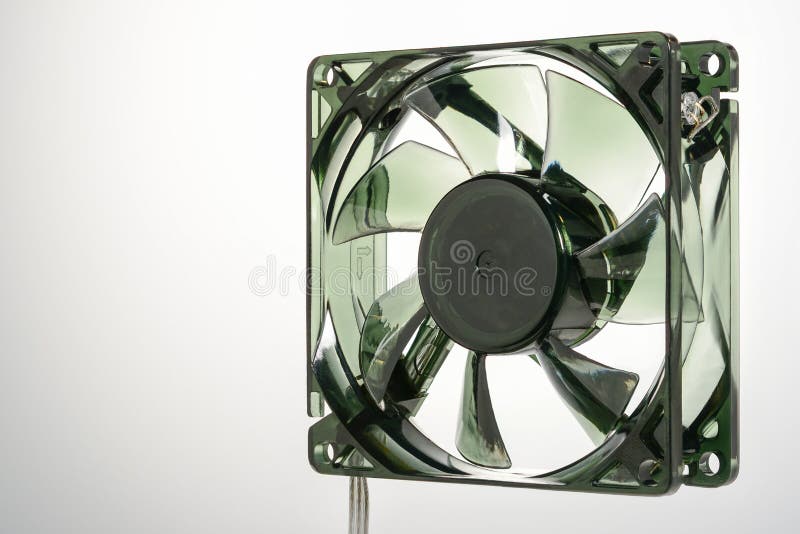 Translucent Computer Fan. Right Side View of Semitransparent Pc Cooler ...