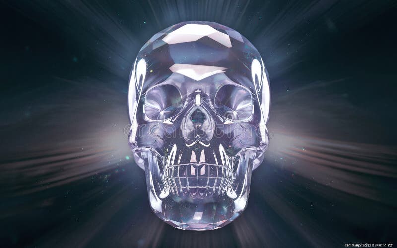 Generative-AI, Crystal Skull: Mystical Translucent Design with Light ...