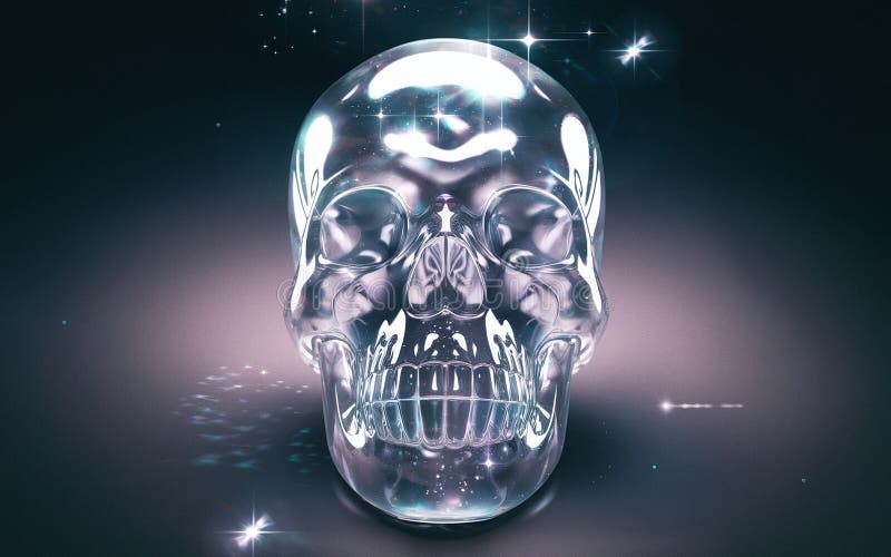 Generative-AI, Crystal Skull: Mystical Translucent Design with Light ...