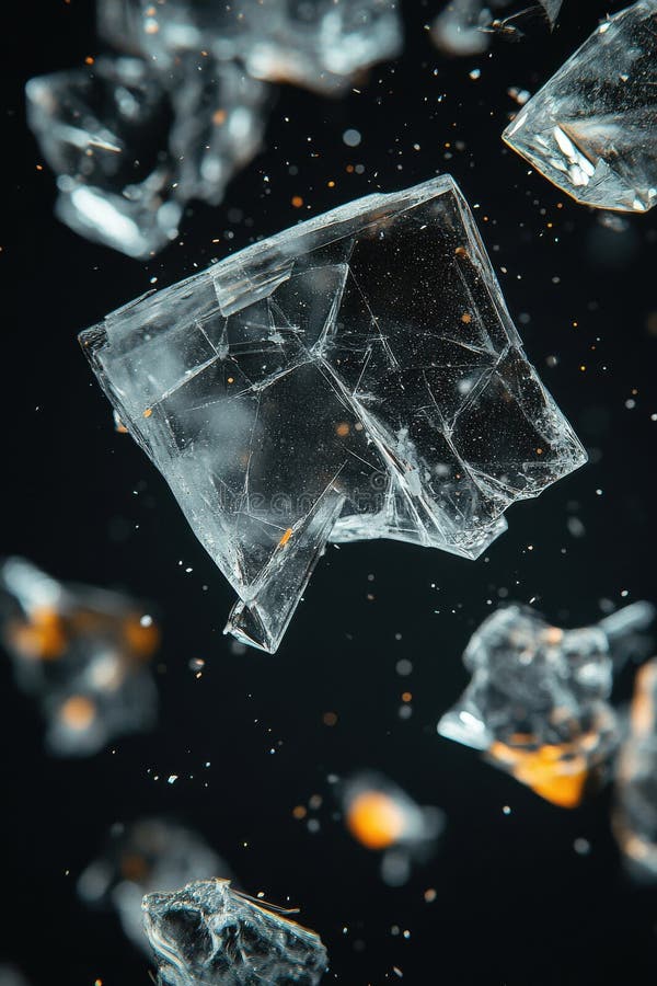 Translucent Crystals Floating in Dark Space Stock Illustration ...