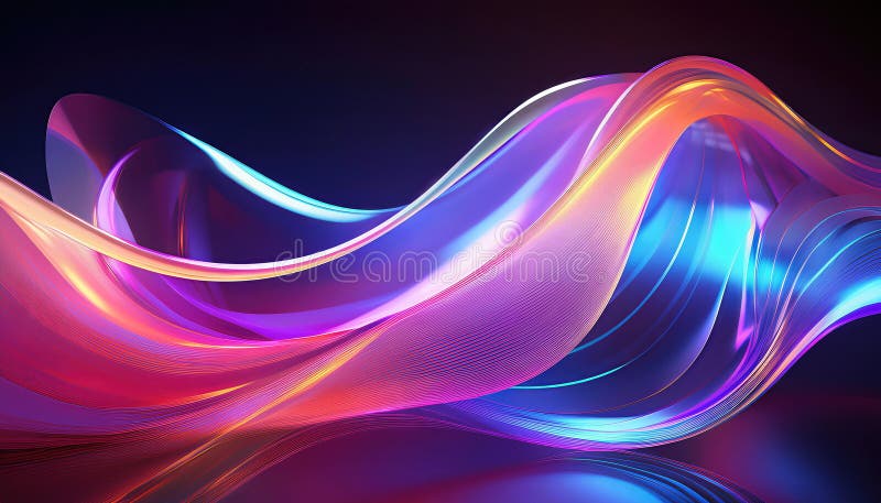 Translucent Curves Forming an Abstract Flow Vibrant Sheets of Luminous ...