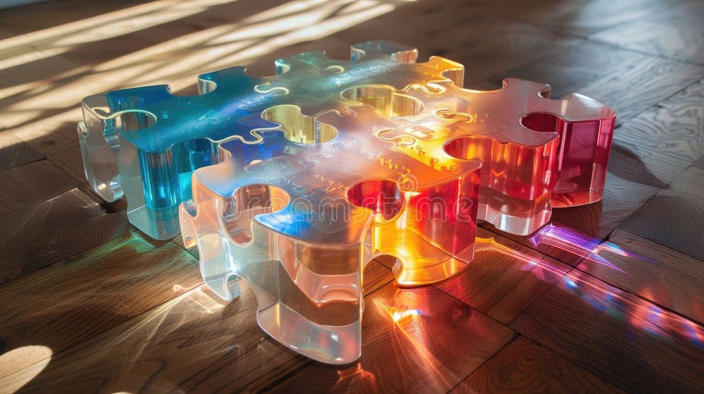 Translucent 3D Puzzle Piece Signifies Problem-solving Stock ...