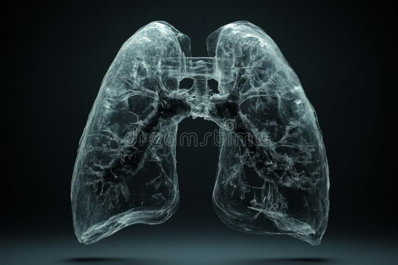 A 3D Rendering of Translucent Lungs, Showcasing Intricate Internal ...