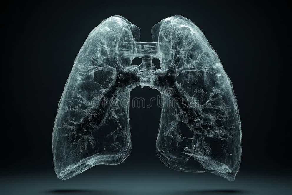 A 3D Rendering of Translucent Lungs, Showcasing Intricate Internal ...