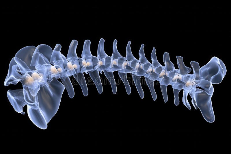 Translucent Human Spine 3D Rendering Stock Illustration - Illustration ...