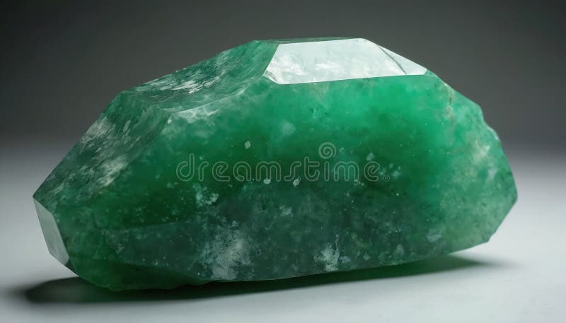 Translucent Deep Green Mineral with Smooth Surface Showing Marbled ...