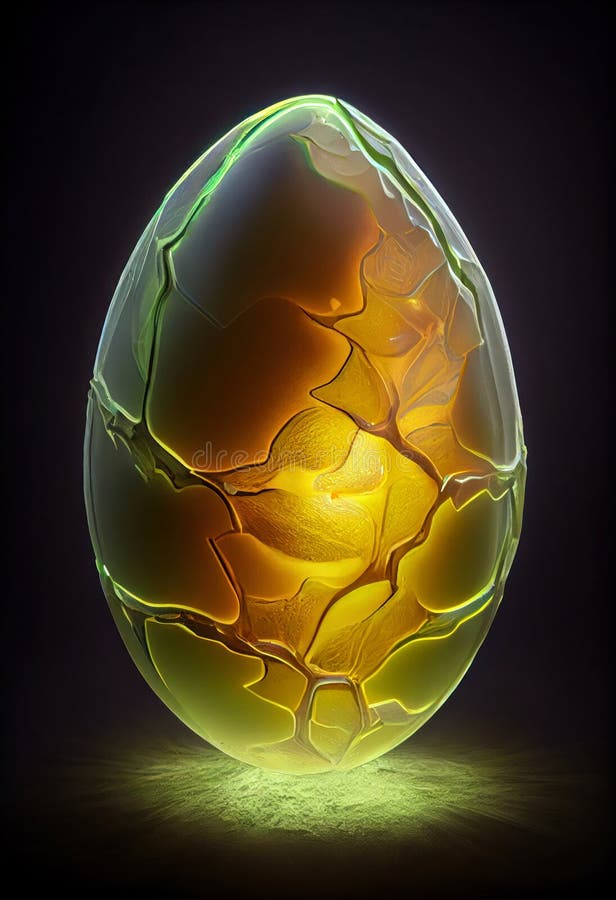 Translucent Dinosaur Egg with an Embryo Inside. Stock Illustration ...