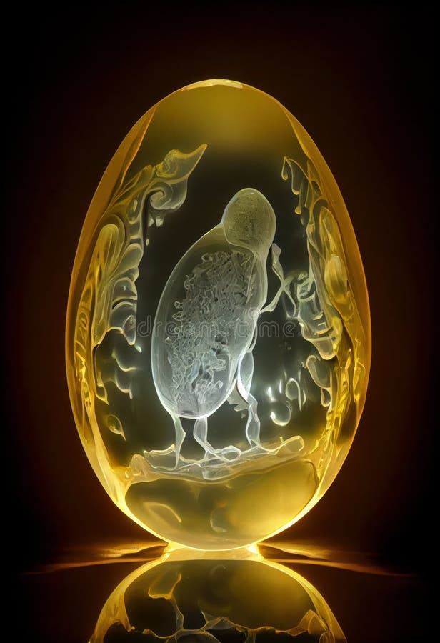 Translucent Dinosaur Egg with an Embryo Inside. Stock Illustration ...