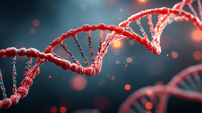 Translucent DNA Double Helix on Blue and White Background Stock Photo ...