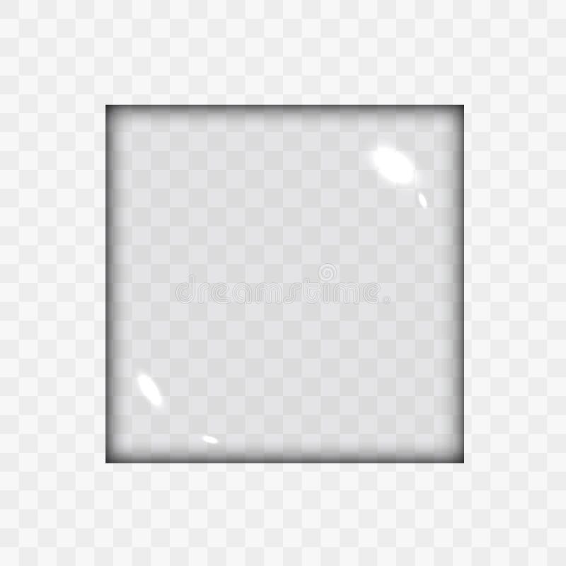 Rectangle Glass Plate, Realistic Transparent Glass, Window. Light ...