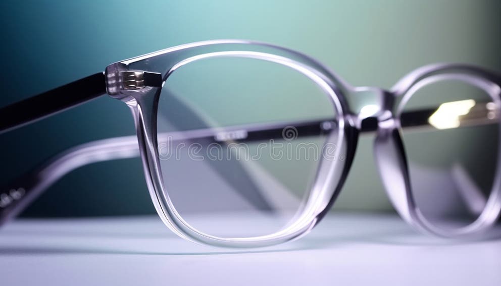 Translucent Eyeglass Frames on the Table. Generative AI Stock ...