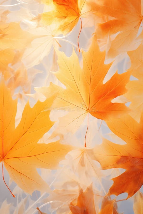 Translucent Fallen Autumn Leaves. Fall Autumn Background Stock ...