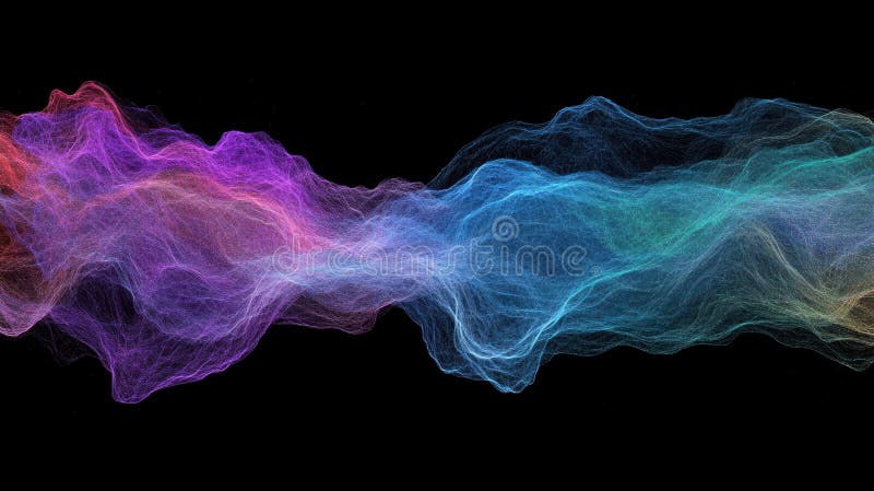 Translucent Filament Wave an Abstract Flow of Light and Color Against ...