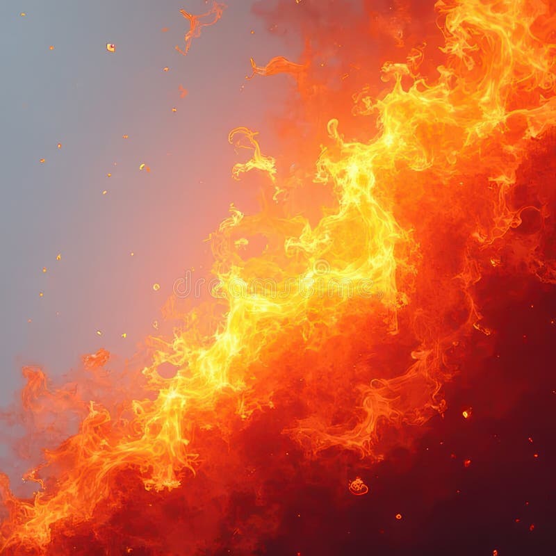 Translucent Fire Artwork in Pure Outline Stock Image - Image of design ...