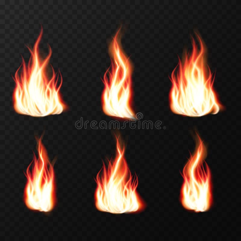 Translucent Fire Flames and Sparks with Horizontal Repetition on ...