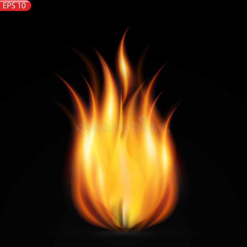 Translucent Fire Flames and Sparks on Transparent Background. for Used ...