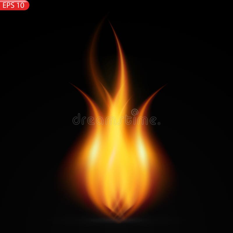 Translucent Fire Flames and Sparks on Transparent Background. for Used ...