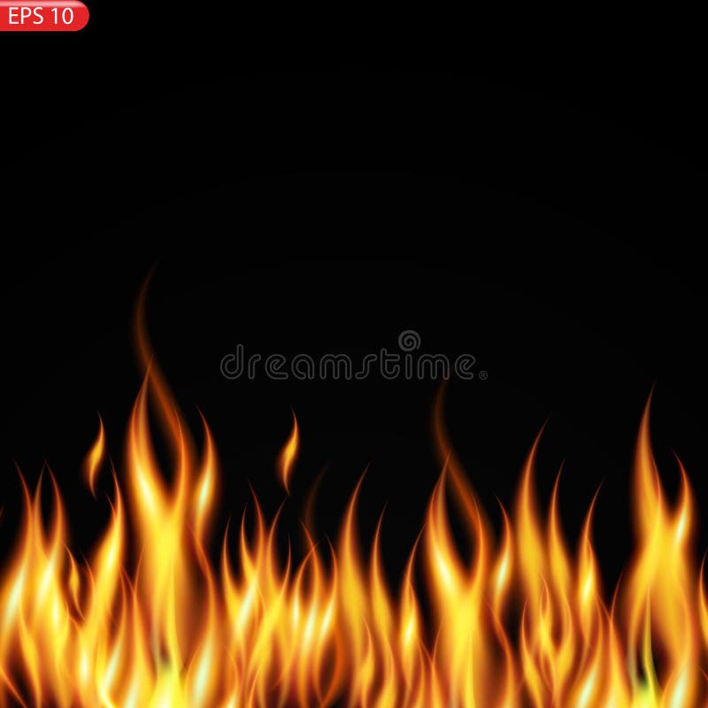 Translucent Fire Flames and Sparks on Transparent Background. for Used ...