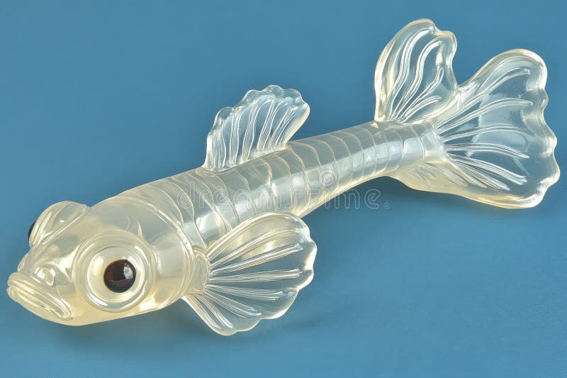 Translucent Fish Navigating a Biolab with a Blue Background Stock Photo ...