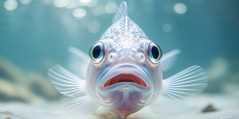 Translucent Fish in Surprised Expression Underwater. Stock Image ...