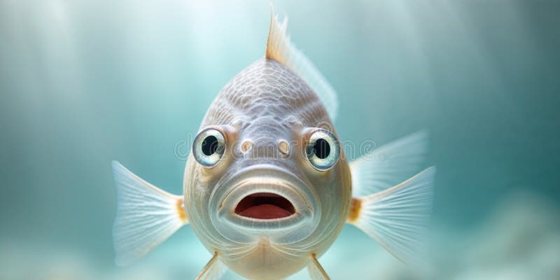 Translucent Fish in Surprised Expression Underwater Stock Image - Image ...
