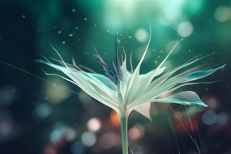 Translucent Flower Bird of Paradise on Pastel Background Close Up Stock ...