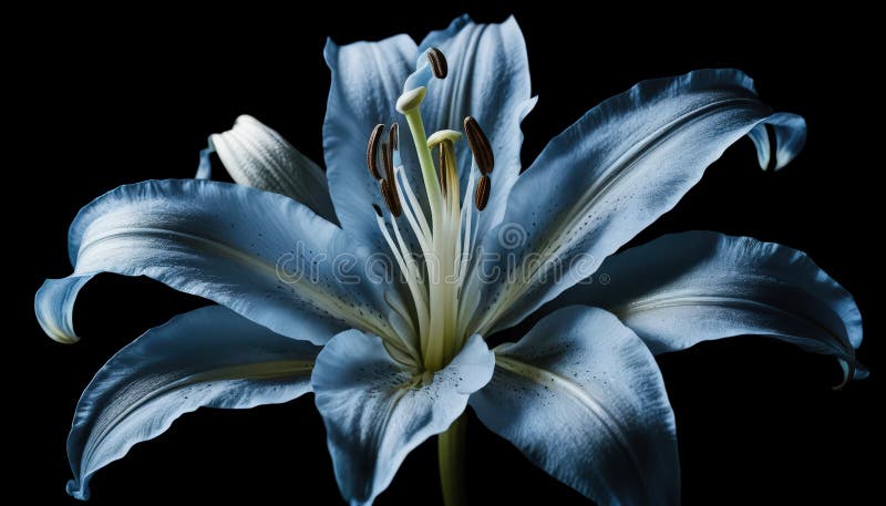 Translucent Flower on a Black Background. Stock Illustration ...